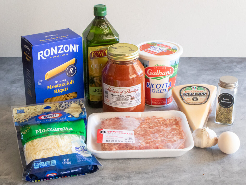 Oven-baked Mostaccioli con Ricotta Recipe